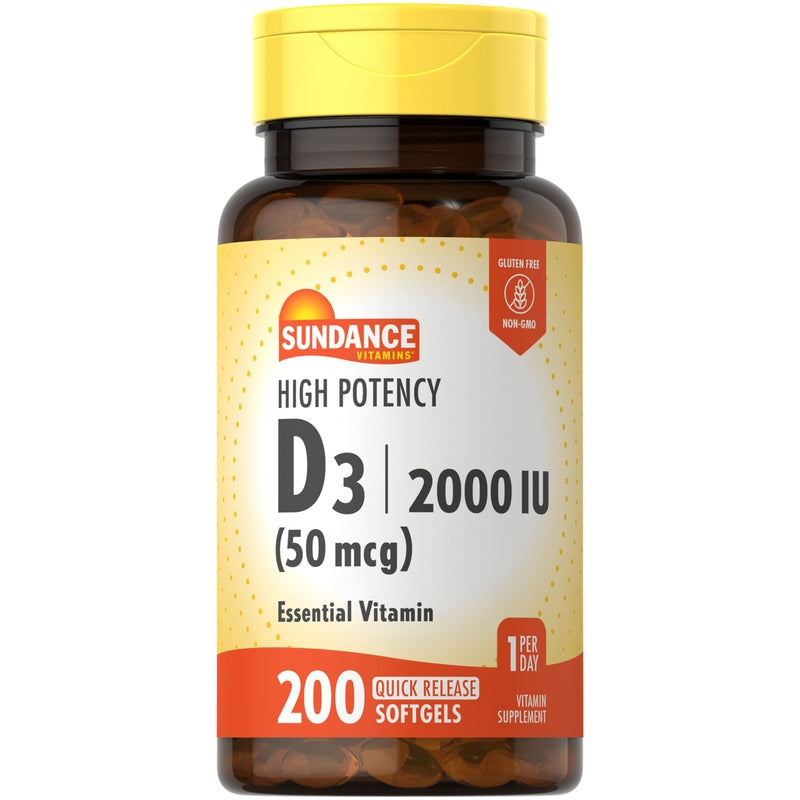 Vitamina D3 Alta Potencia 2000 Ui 200 Capsulas Blandas Liberacion Rapi ...