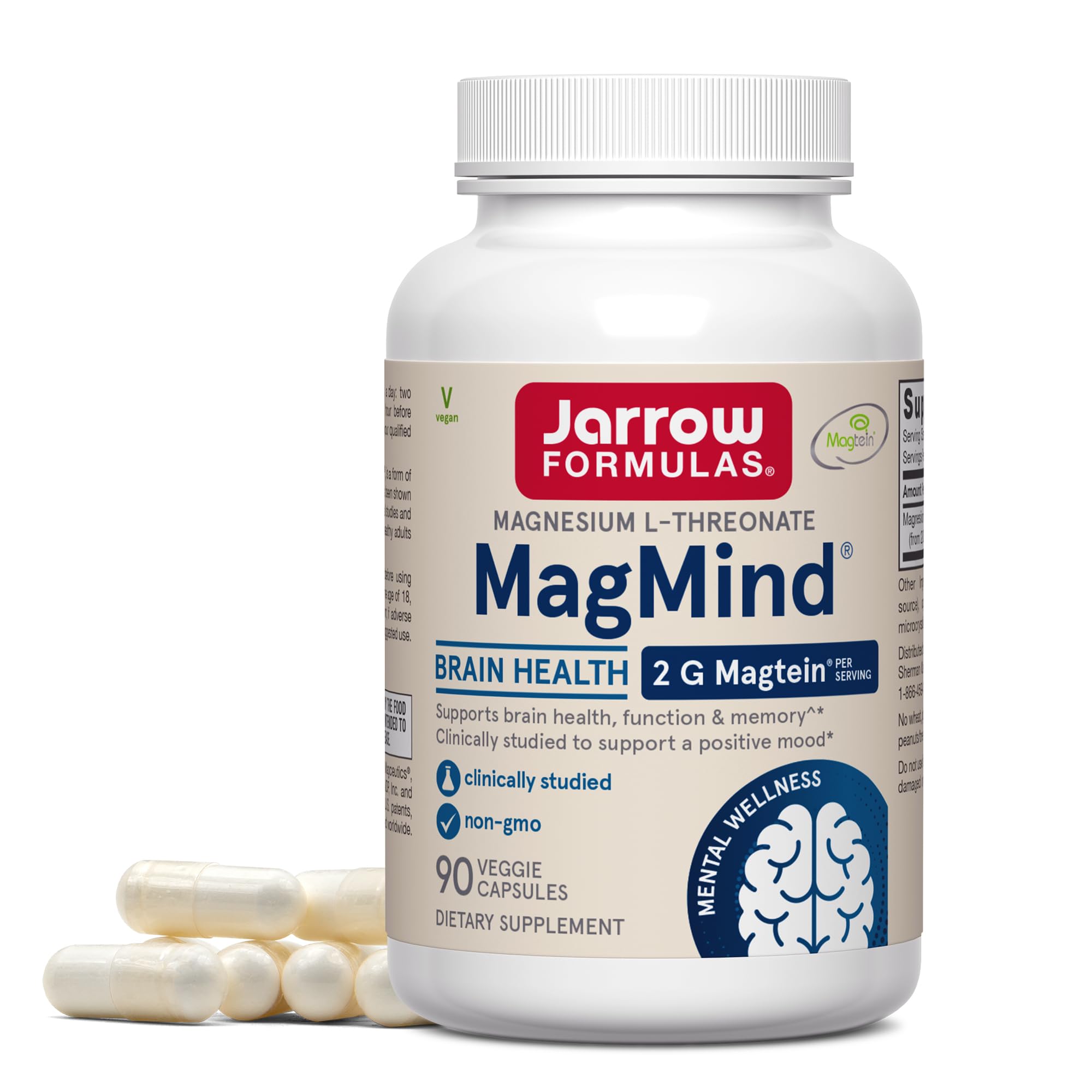L-Treonato De Magnesio Jarrow Formulas MagMind 90 Caps Funcion Cerebra ...