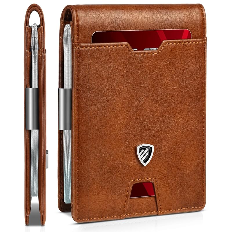 RUNBOX Cartera Delgada para Hombre con Clip para Dinero Bloqueo RFID B ...