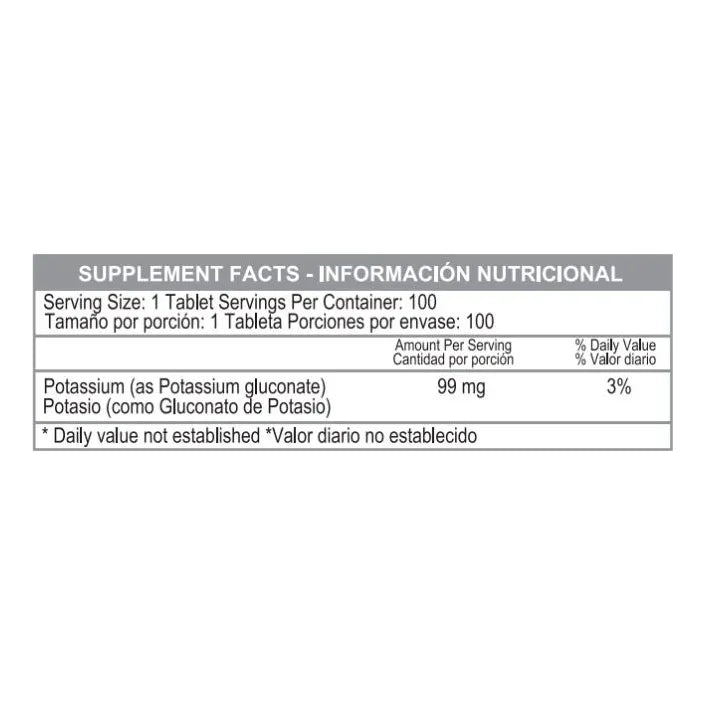 Potasio 99 Mg X100 Tabletas Healthy America Suplemento Nutricional Veg ...