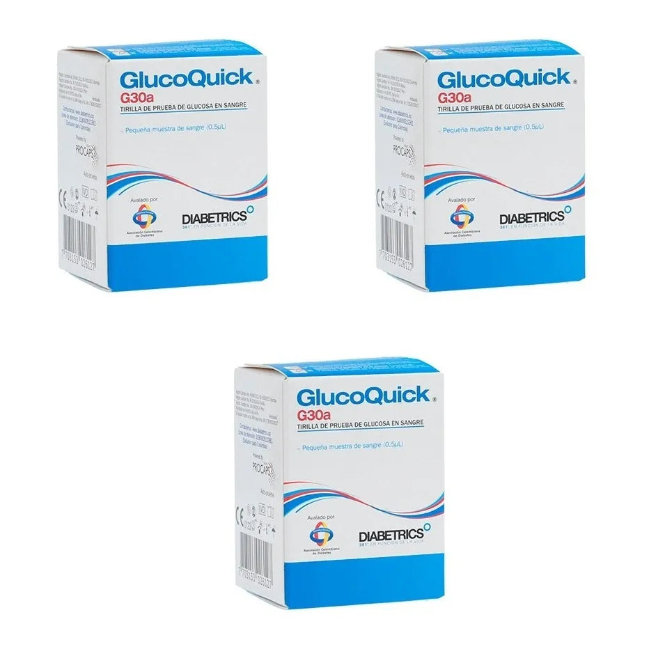 Tirillas Glucoquick 150 Tiras Reactivas Para Glucómetro G30a Sin Codif ...