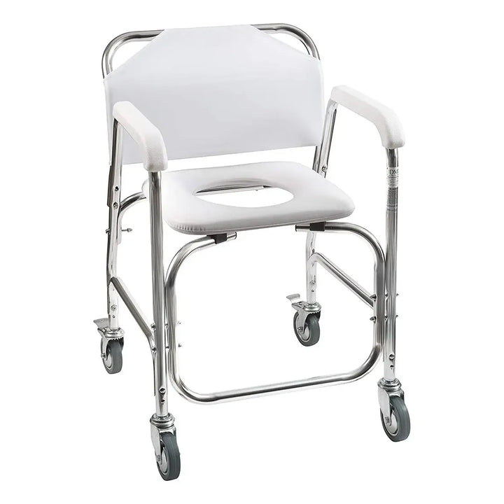 Silla De Ducha Con Ruedas DMI Blanca 3 En 1 Asiento Acolchado Y Reposa ...