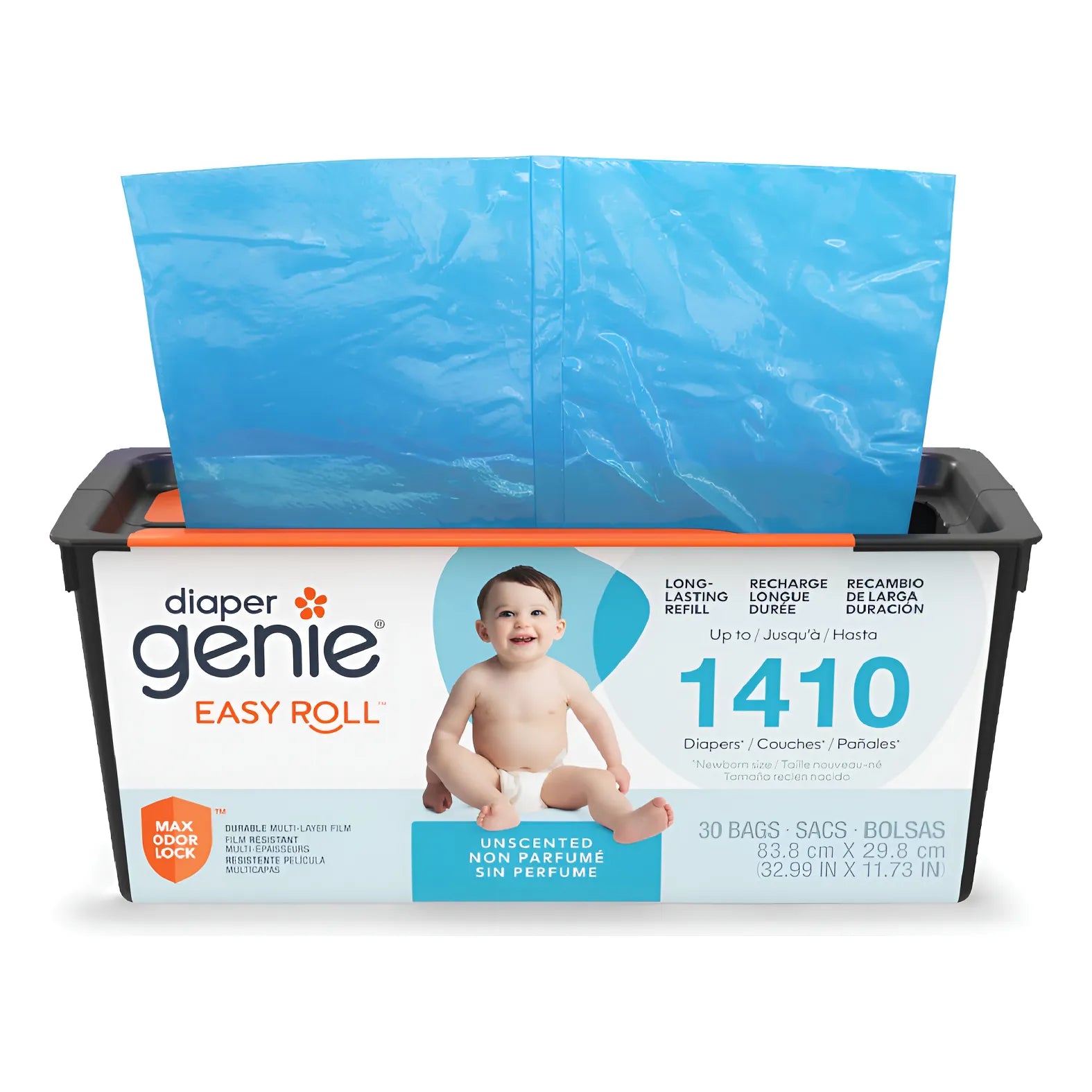 Recarga Diaper Genie Easy Roll 30 Bolsas Capacidad 1410 Pañales Contro ...