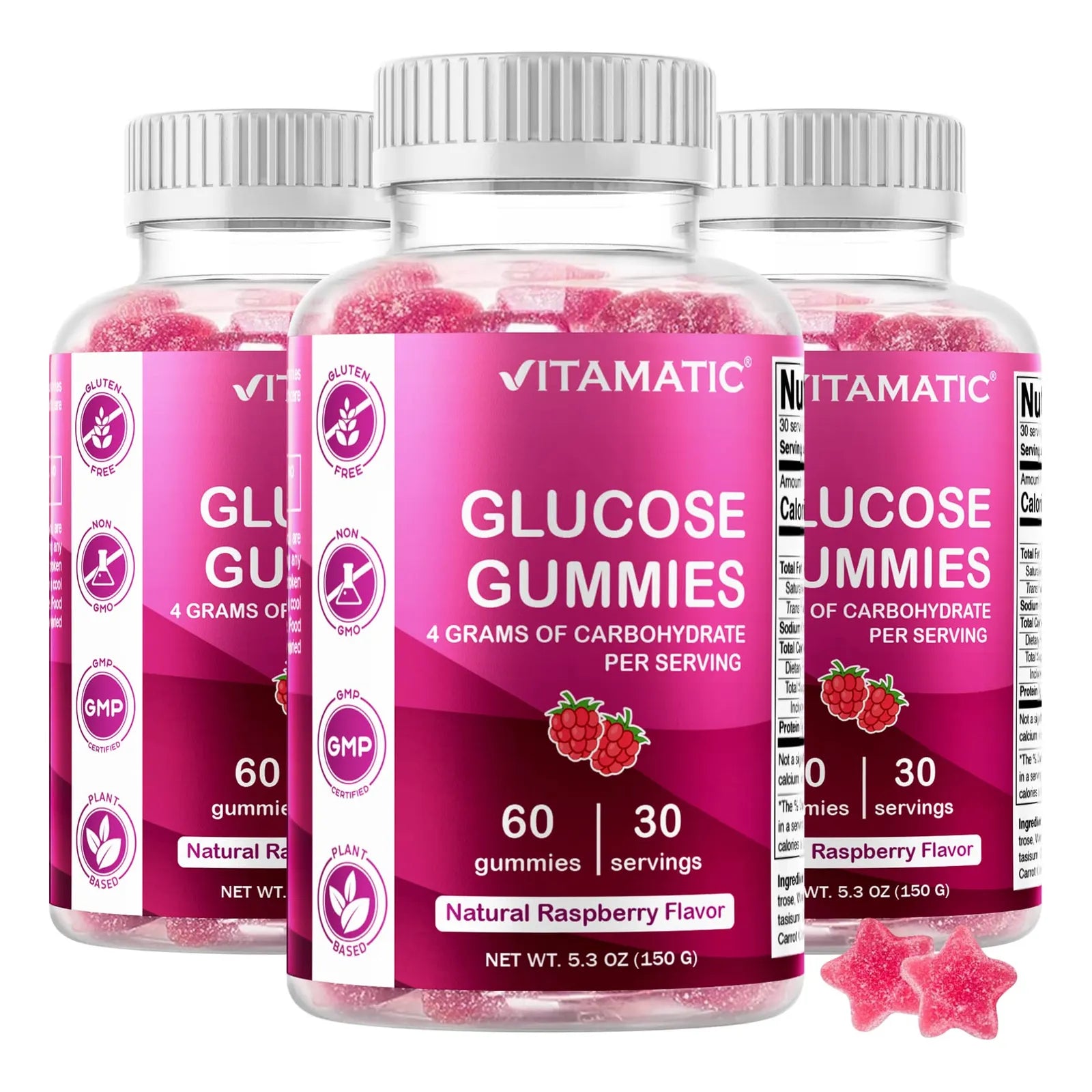 Gomitas Masticables De Glucosa Sabor Frambuesa 60 Unidades Energía Ins ...