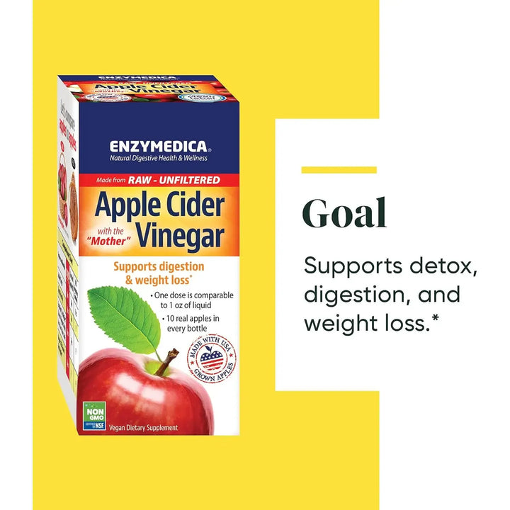 Vinagre De Sidra De Manzana Enzymedica Para Peso Saludable Y Apoyo Dig ...