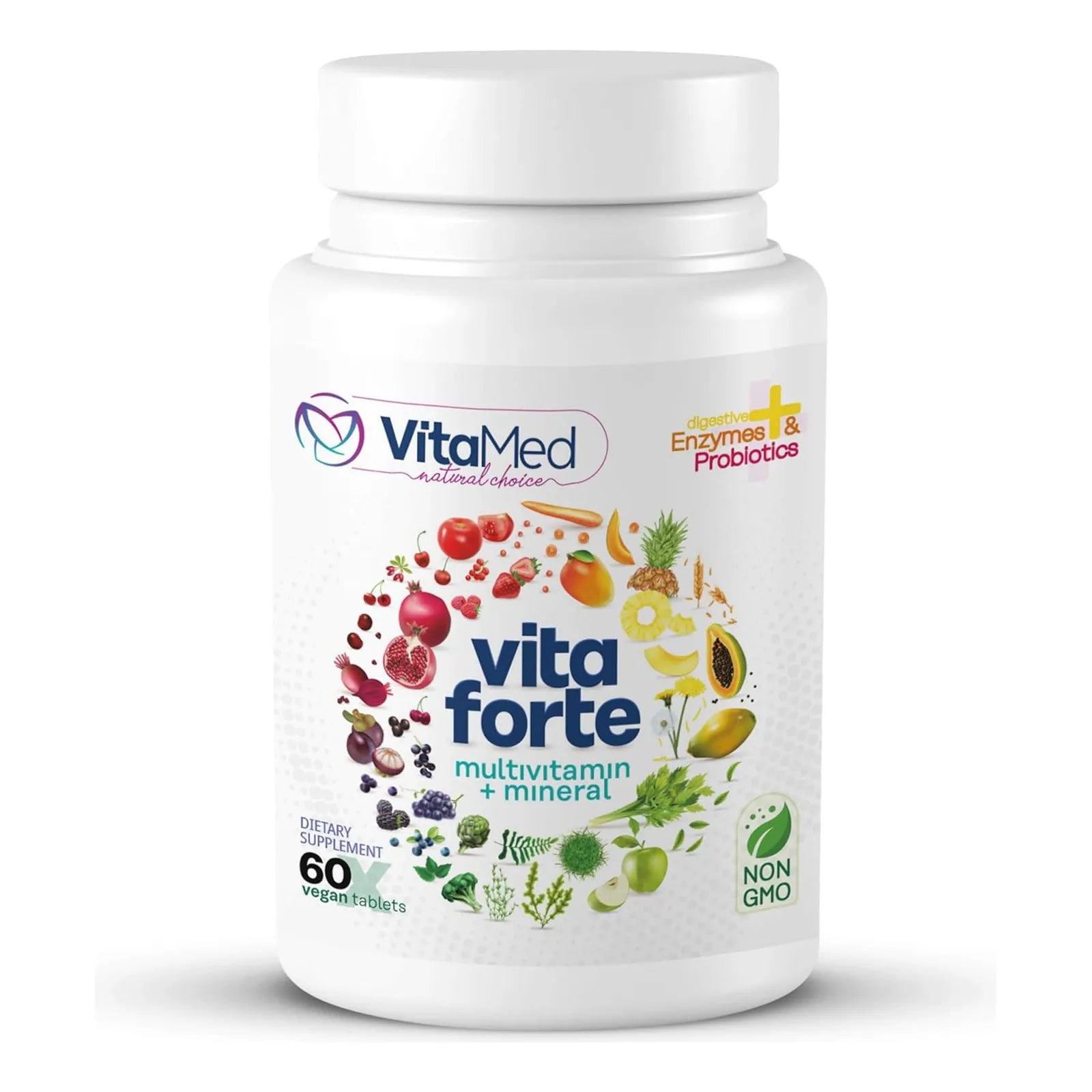 Multivitaminico Vegano Vita Forte 60 Capsulas Con Probioticos Enzimas ...