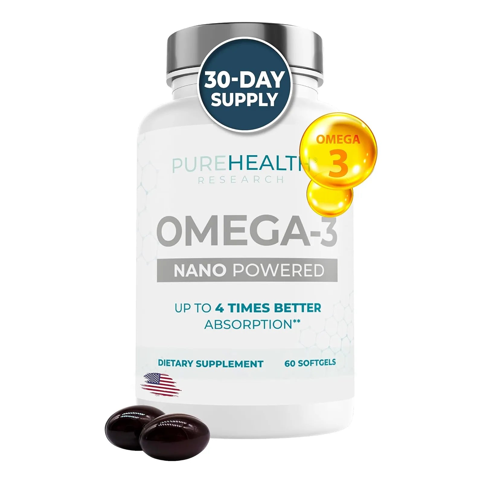 Nano Omega 3 Mini Cápsulas Blandas Aceite De Pescado Sin Eructos PureH ...