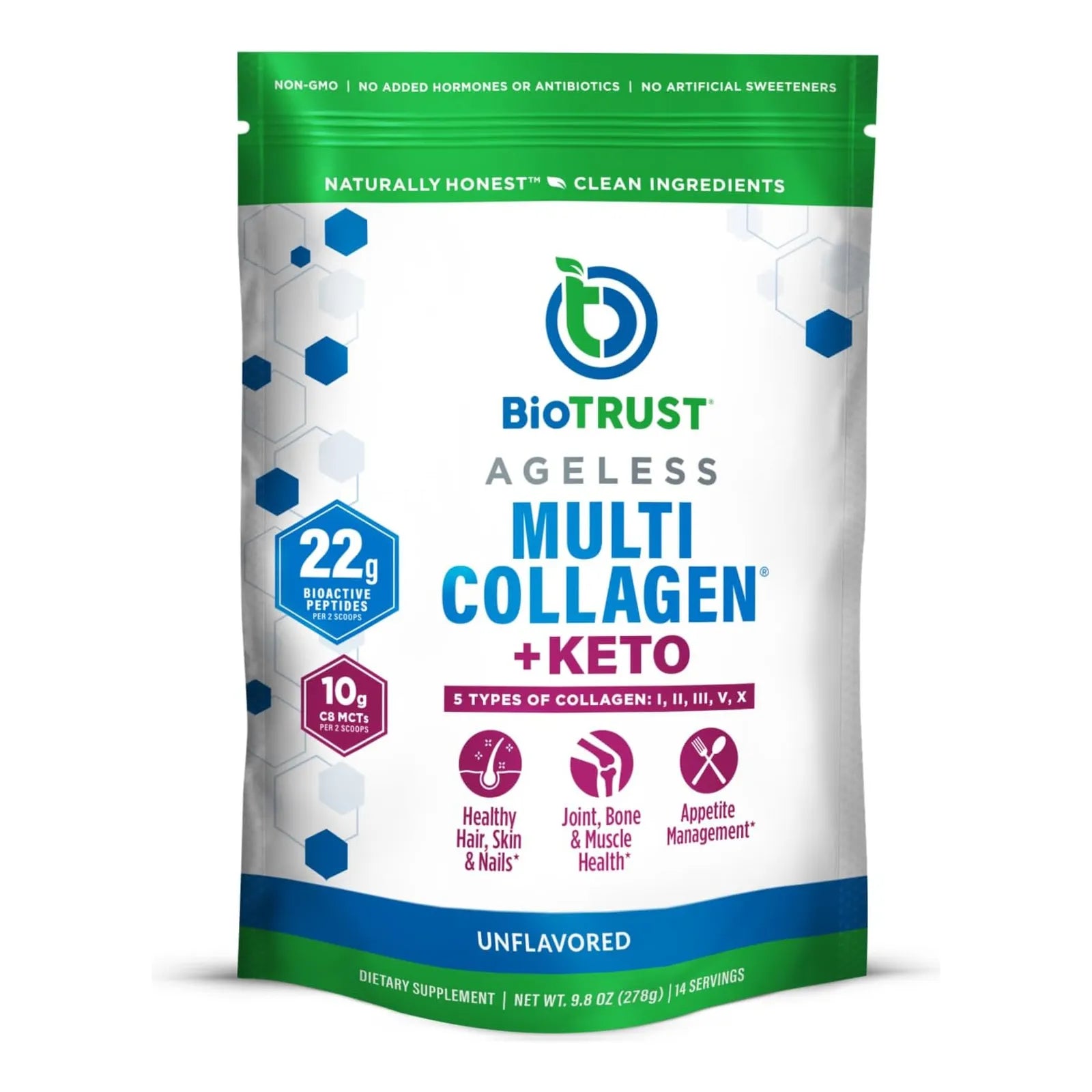 Proteína De Colágeno Múltiple Con Aceite Mct Keto 5 Tipos Ácido Capríl ...