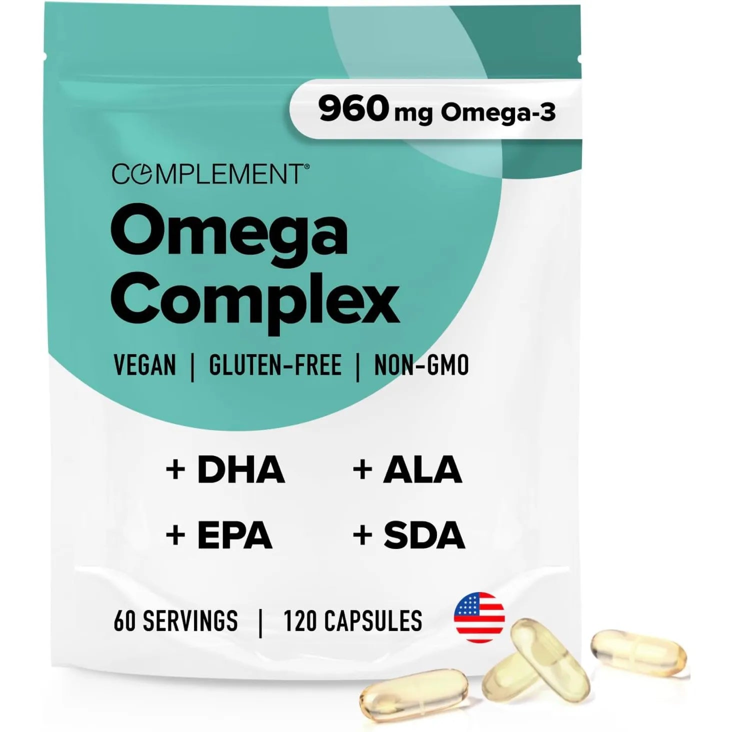 Omega 3 Vegano 960mg Dha Epa Sda Ala 120 Capsulas Sabor Naranja ...