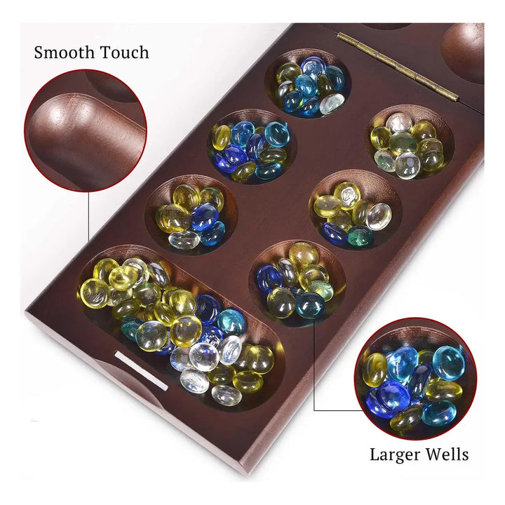 Juego De Mesa Mancala De Madera Plegable Con Bloqueo Magnético 48 Fich ...