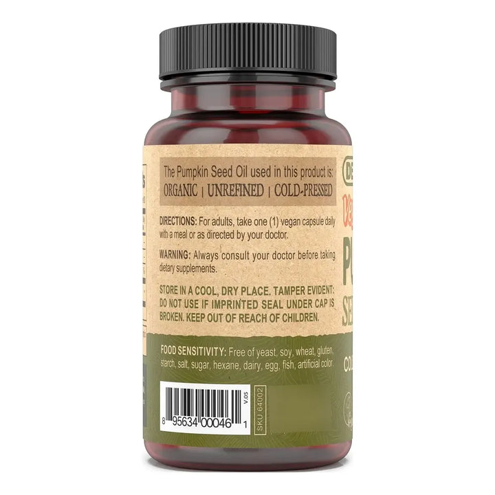 Aceite De Semilla De Calabaza Vegano 500 Mg 90 Cápsulas Prensado En Fr ...
