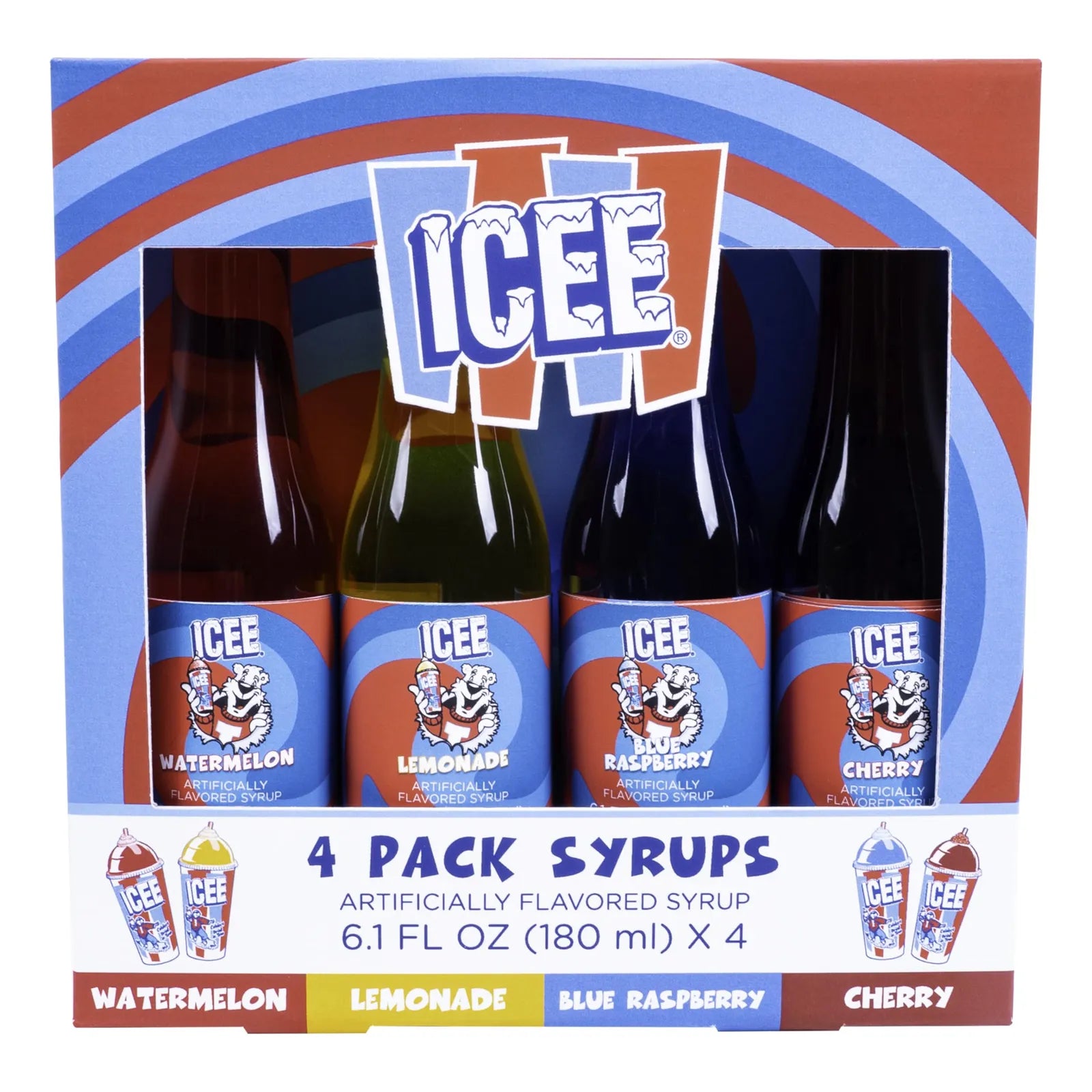 Paquete De 4 Jarabes Granizados ICEE Sabores Sandía Limonada Frambuesa ...