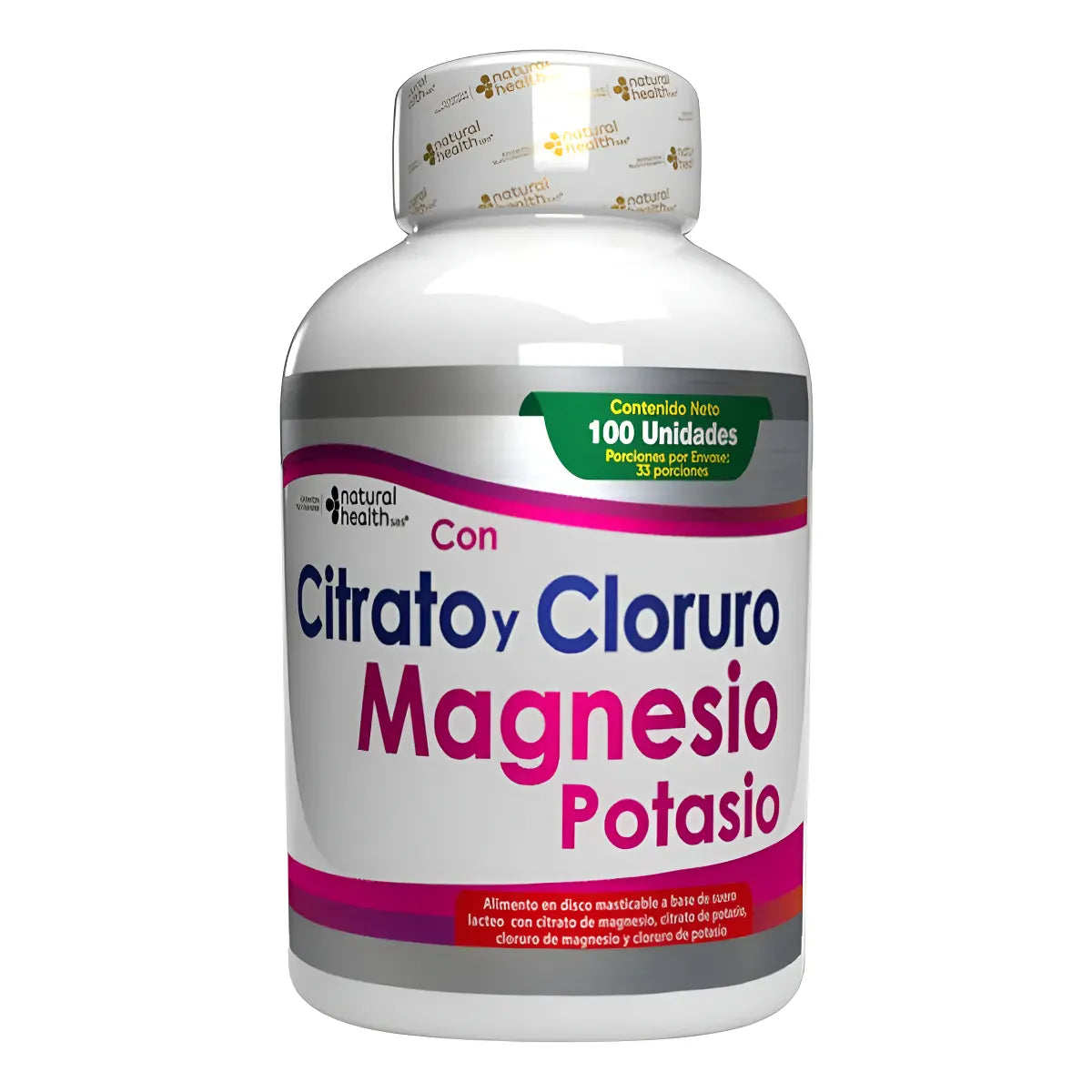 Suplemento 4 en 1 Citrato Cloruro De Magnesio Y Potasio Natural Health ...
