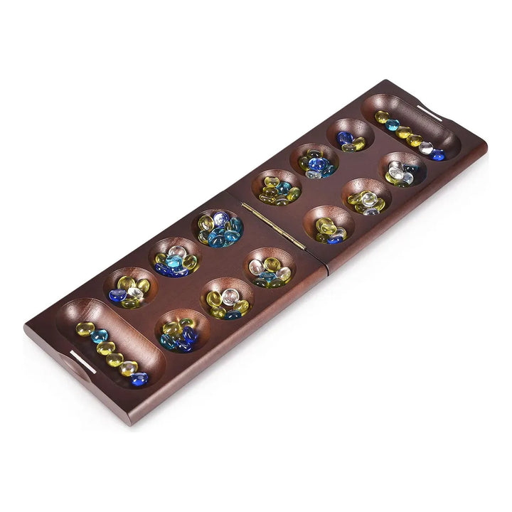 Juego De Mesa Mancala De Madera Plegable Con Bloqueo Magnético 48 Fich ...