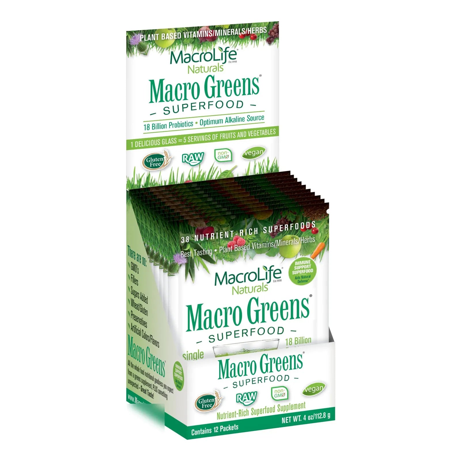 Macro Greens Powder 38 Superfood Polvo Verde Probiótico Antioxidante V ...