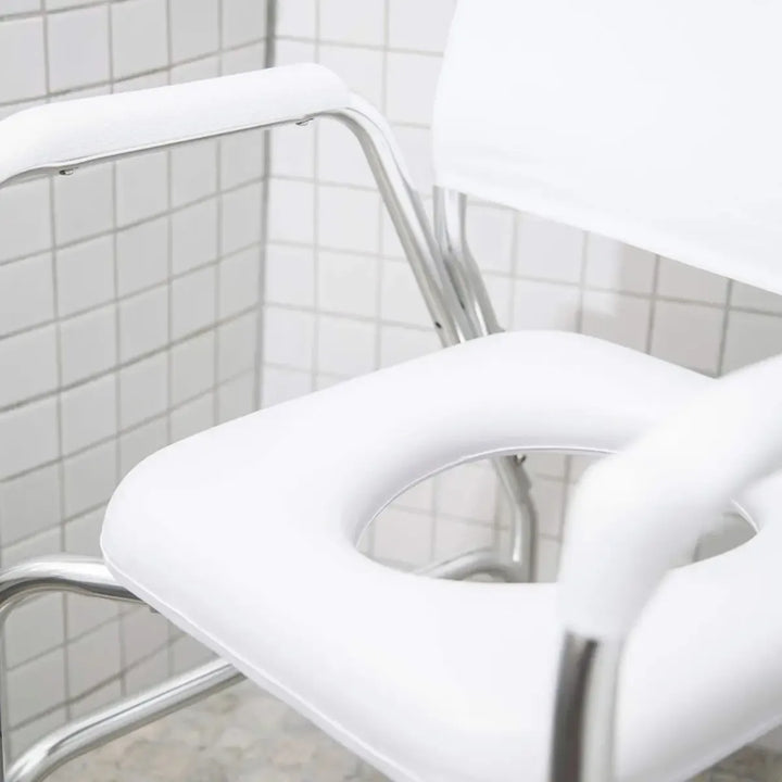 Silla De Ducha Con Ruedas DMI Blanca 3 En 1 Asiento Acolchado Y Reposa ...