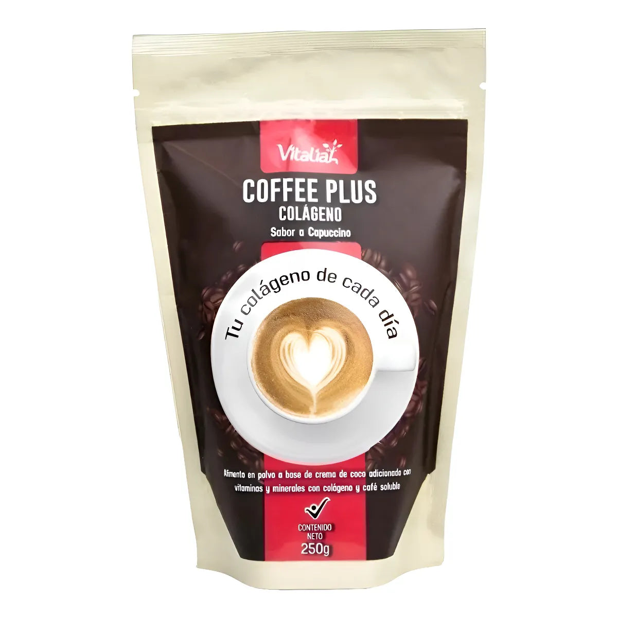Doypack Colágeno Cafe Vitaliah Cappuccino Coffee Plus Colágeno 250 g ...