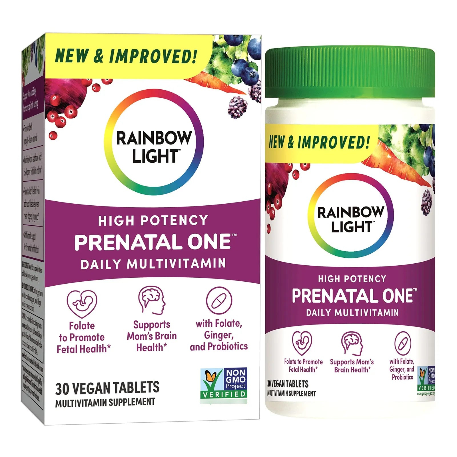 Multivitamínico Prenatal One Alta Potencia Con Vitamina C Vegano 30 Un ...
