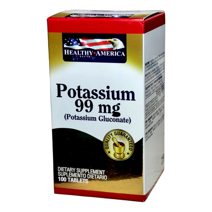 Potasio 99mg 100 Tabletas Healthy America Suplemento Mineral Gluconato ...