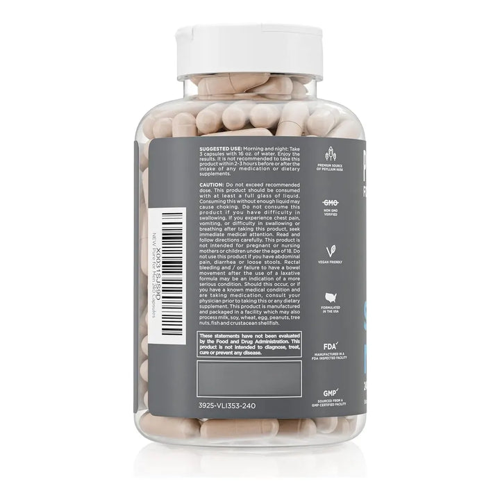 Pure For Men Fibra Original 240 Cápsulas Digestivas Para Hombres Regul ...