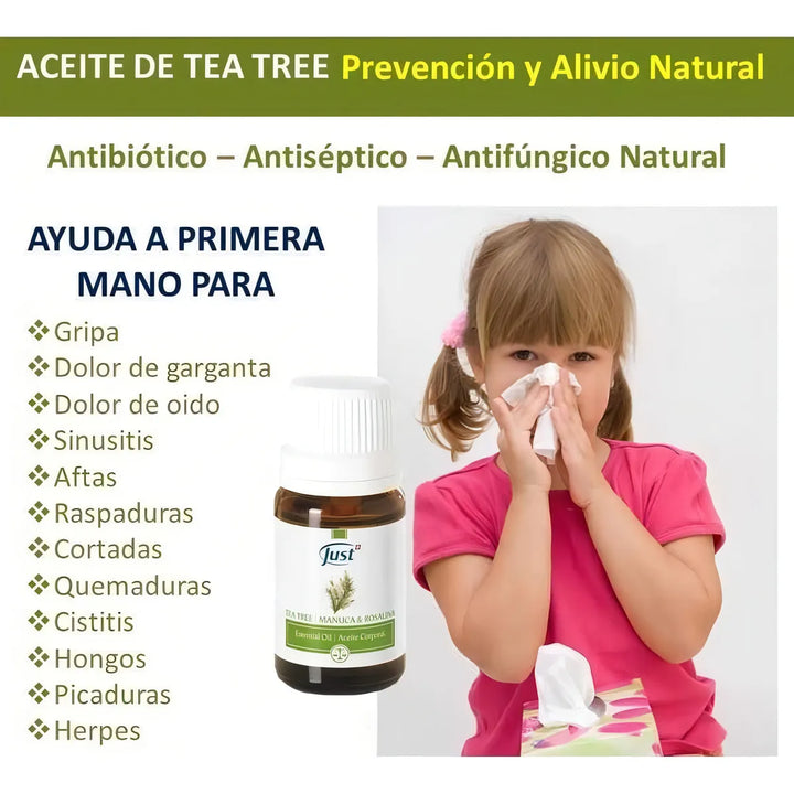 Aceite Esencial De Tea Tree Swiss Just 10 Ml Puro Orgánico Para Difuso ...