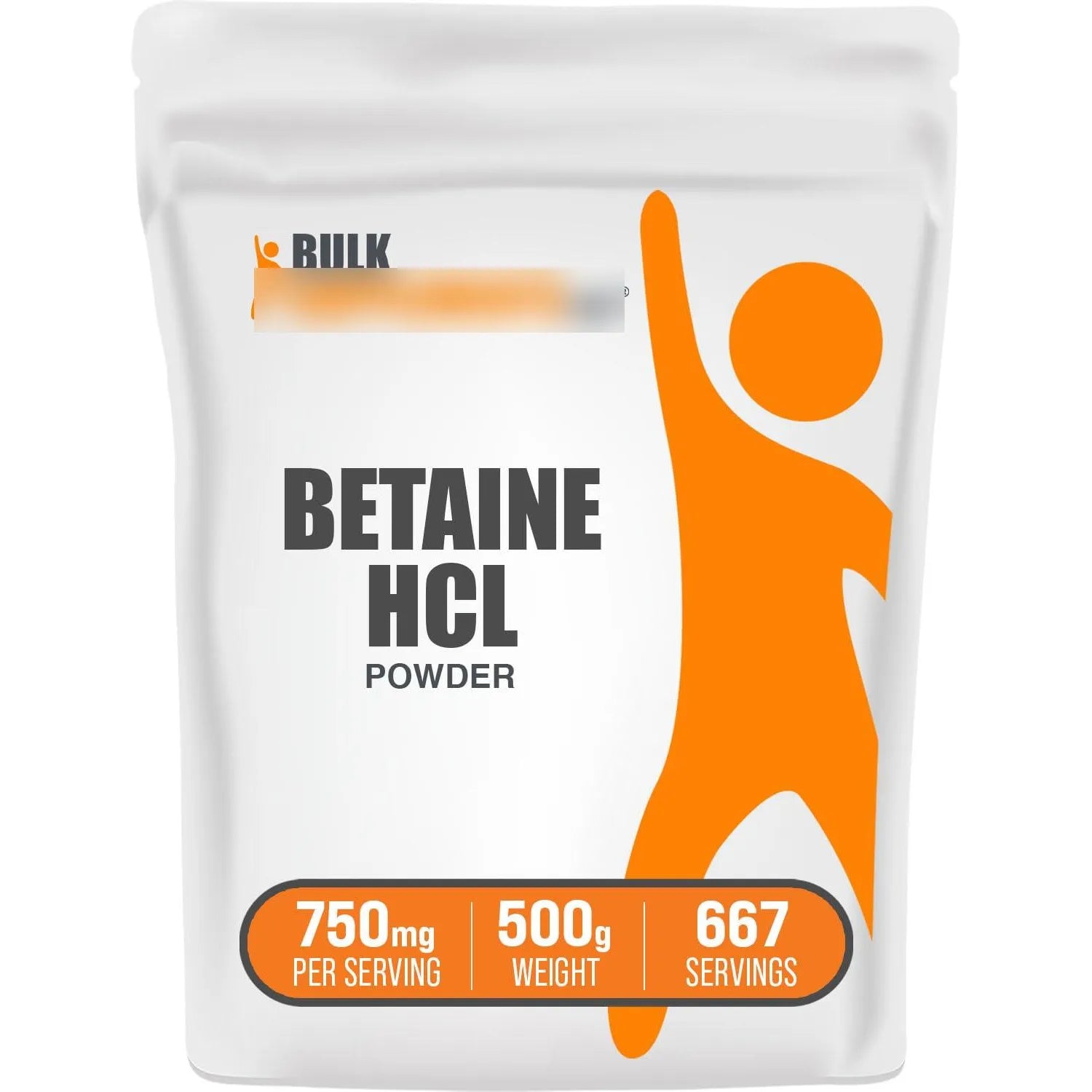 Betaína HCl Polvo 750 Mg 500 G Absorción Nutritiva Intestinal Saludabl ...