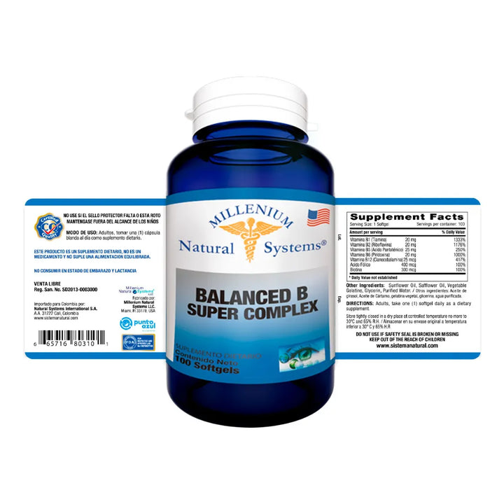 Complejo B Complex 100 American Millenium Balanced B Super Complex Sup ...