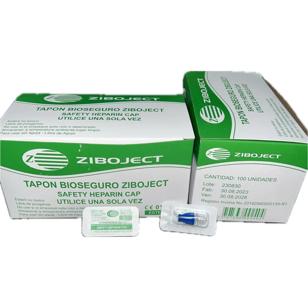 Adaptador Bioseguro Ziboject Tapón Heparinizado Libre De Aguja Caja 10 ...