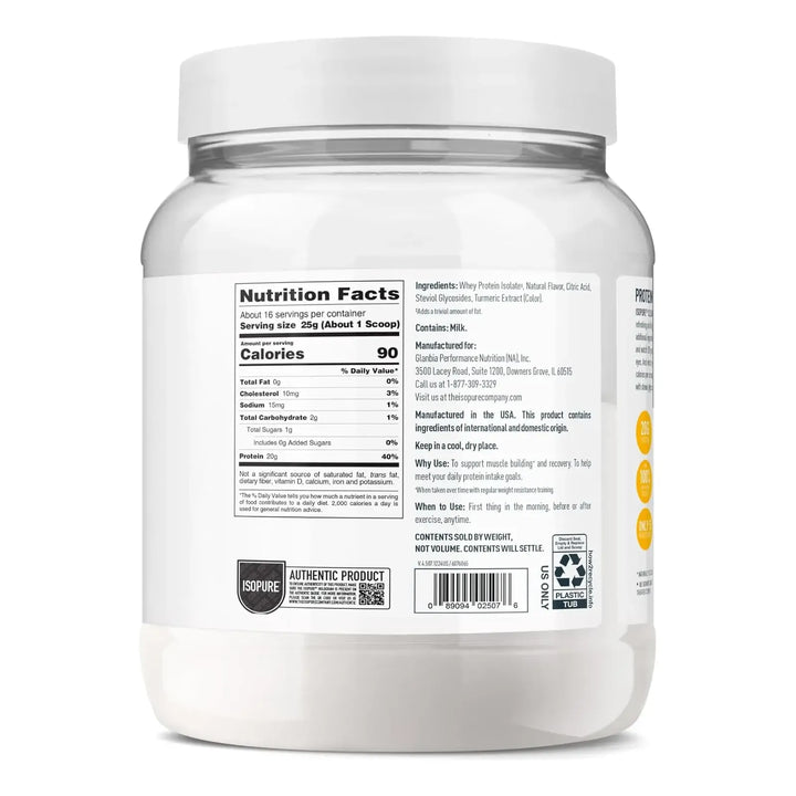 Isopure Proteína De Suero En Polvo Sabor Limonada 400 G Para Recuperac ...