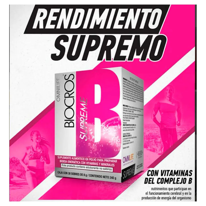 Biocros Supreme Omnilife Suplemento Energizante 30 Sobres Sabor Cítric ...