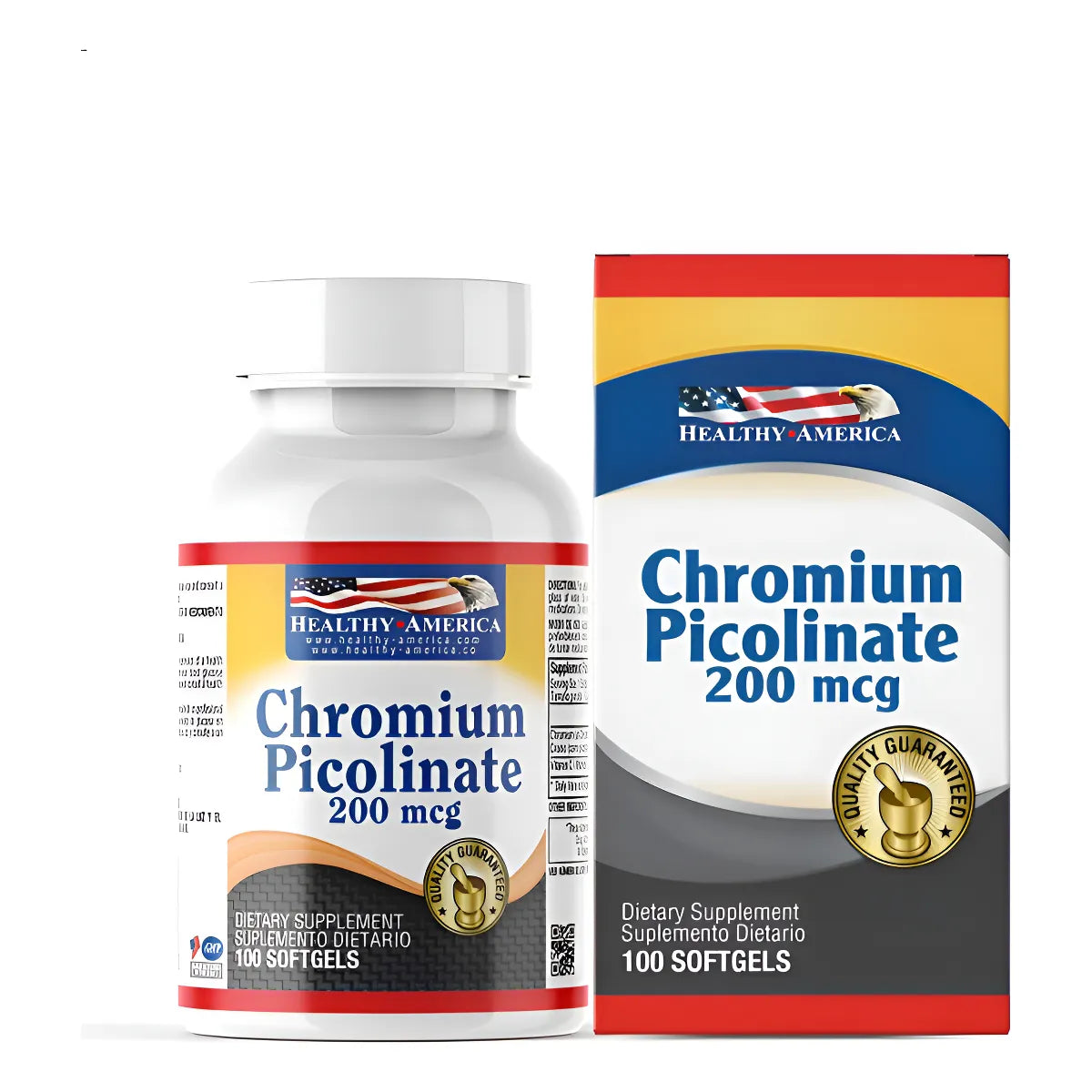 Picolinato De Cromo 200mcg Healthy America Suplemento Dietario 100 Cáp ...