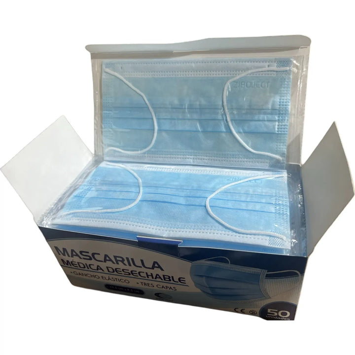 Tapabocas Uso Medico Ziboject Azul Acero Polipropileno Triple Capa Pac ...