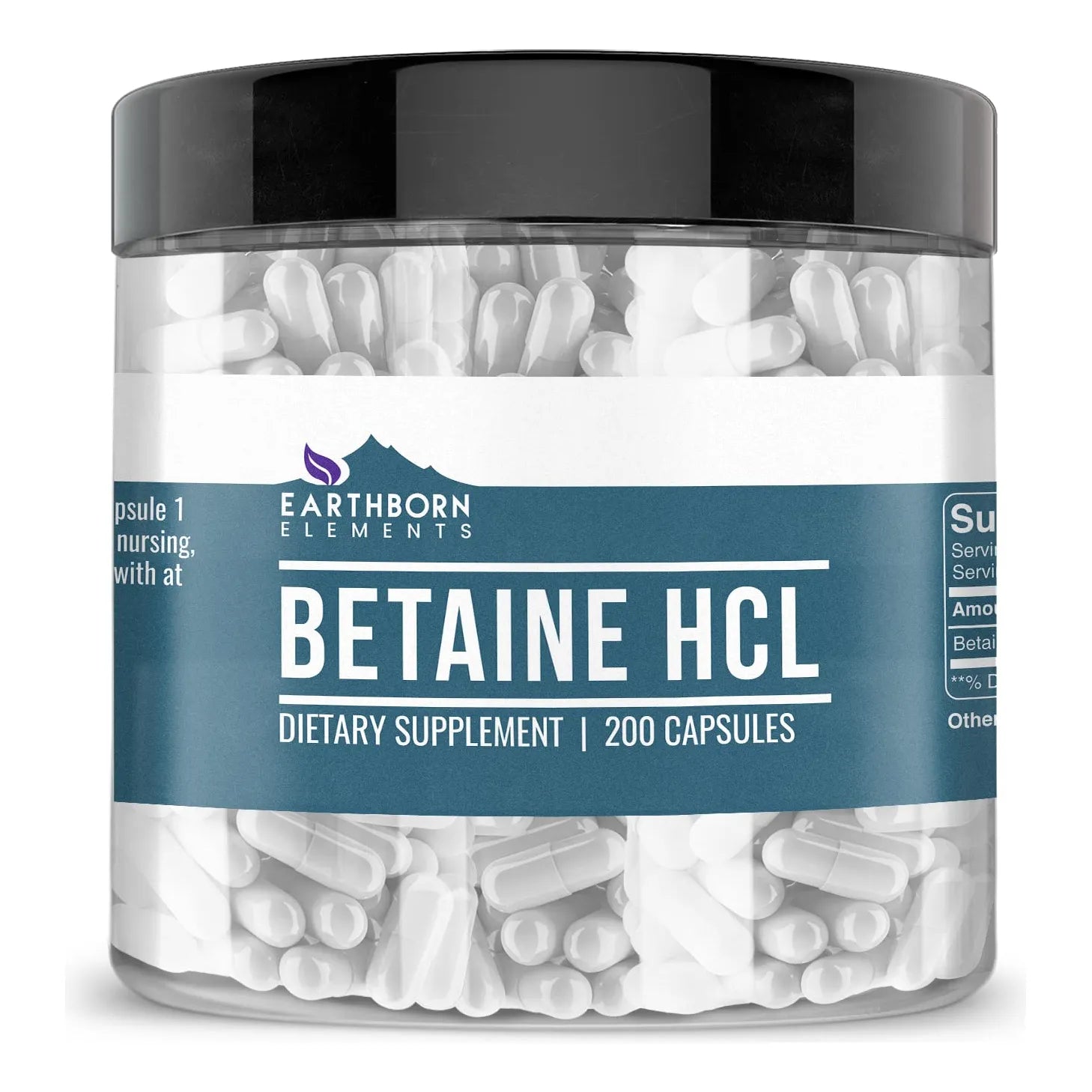 Betaína HCL 200 Cápsulas Puro Sin Aditivos Apoyo Digestivo ...