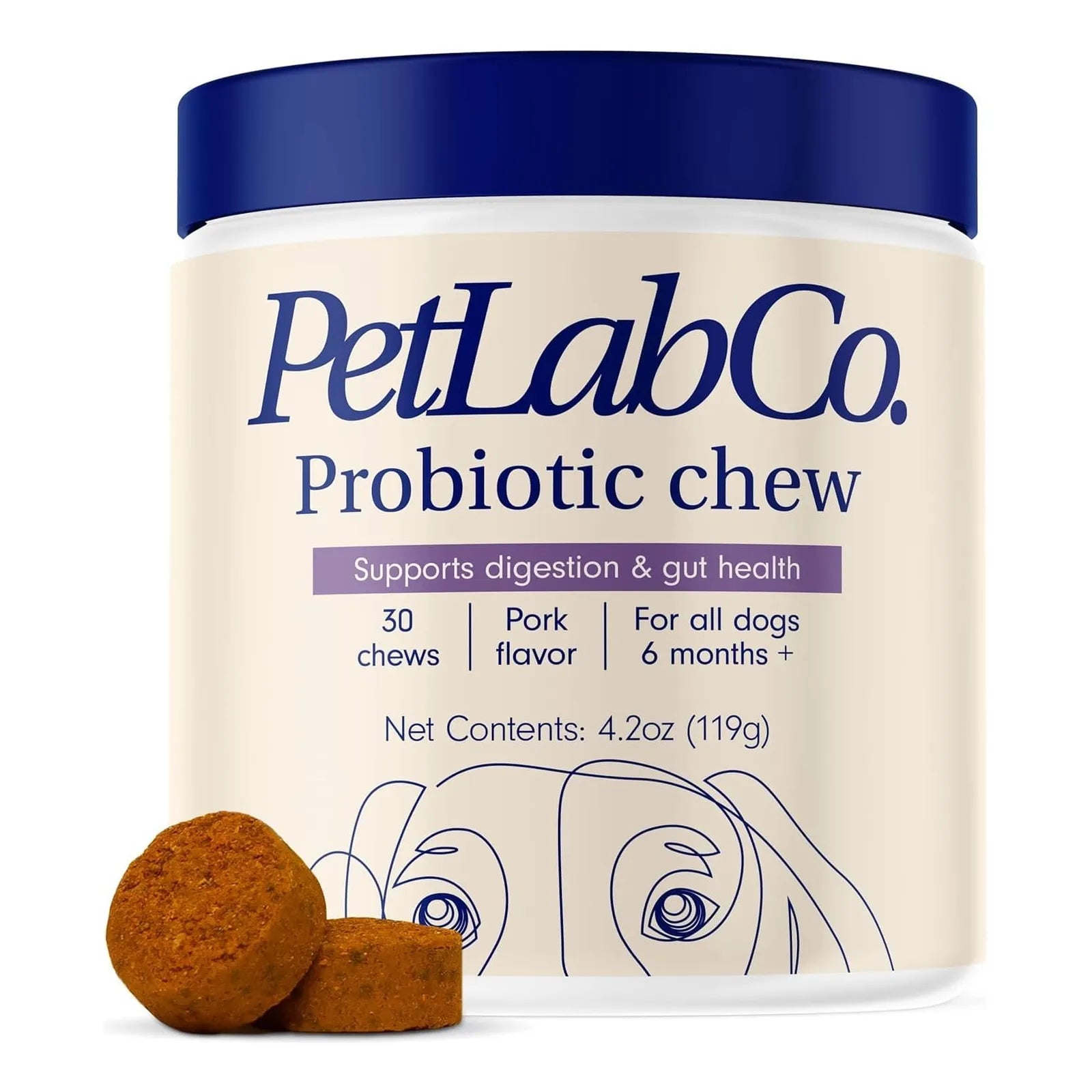 Probióticos Para Perros PetLab Co 30 Masticables Sabor Cerdo Salud Dig ...