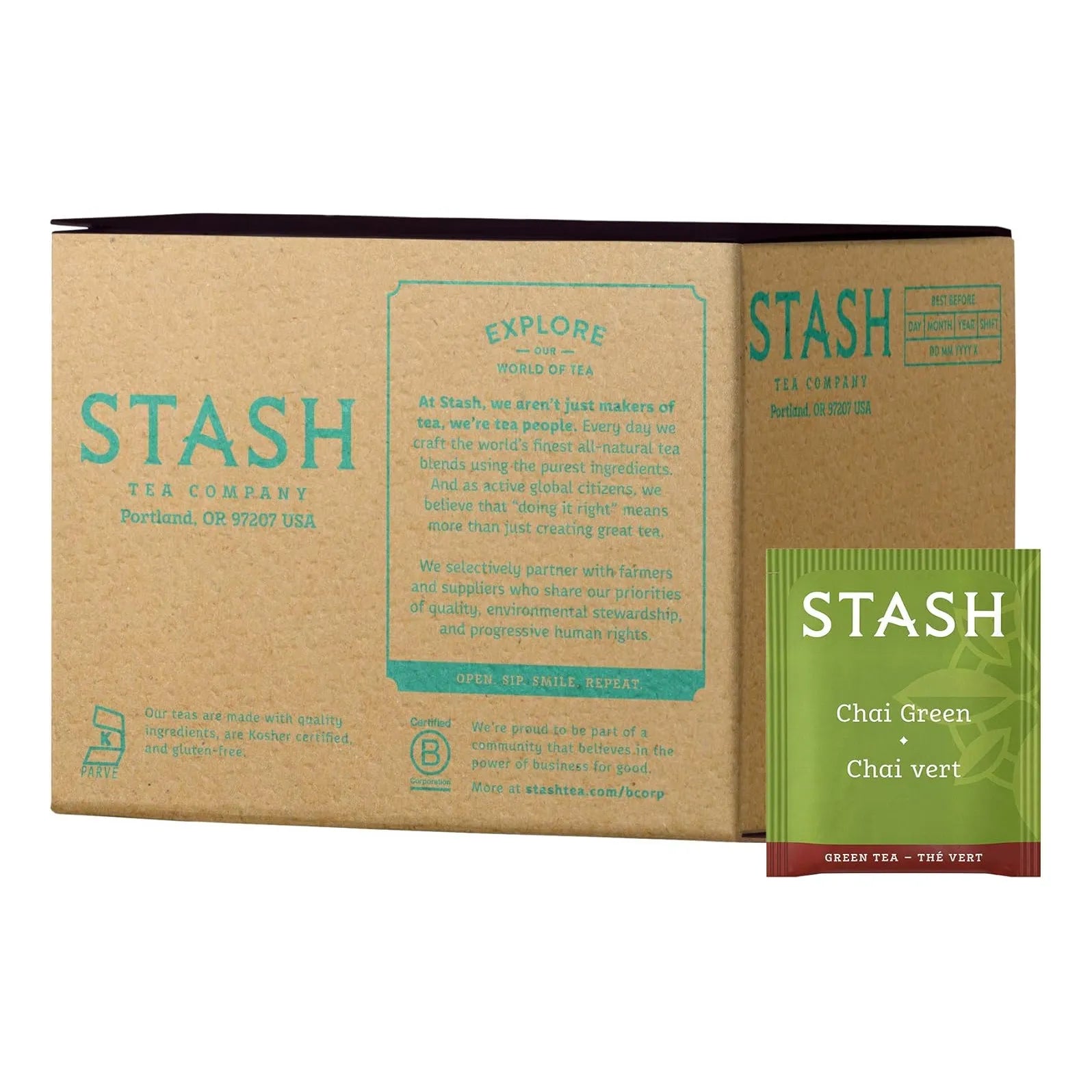 Té Verde Chai Stash Caja 100 Bolsitas Sabor Especiado Energizante ...
