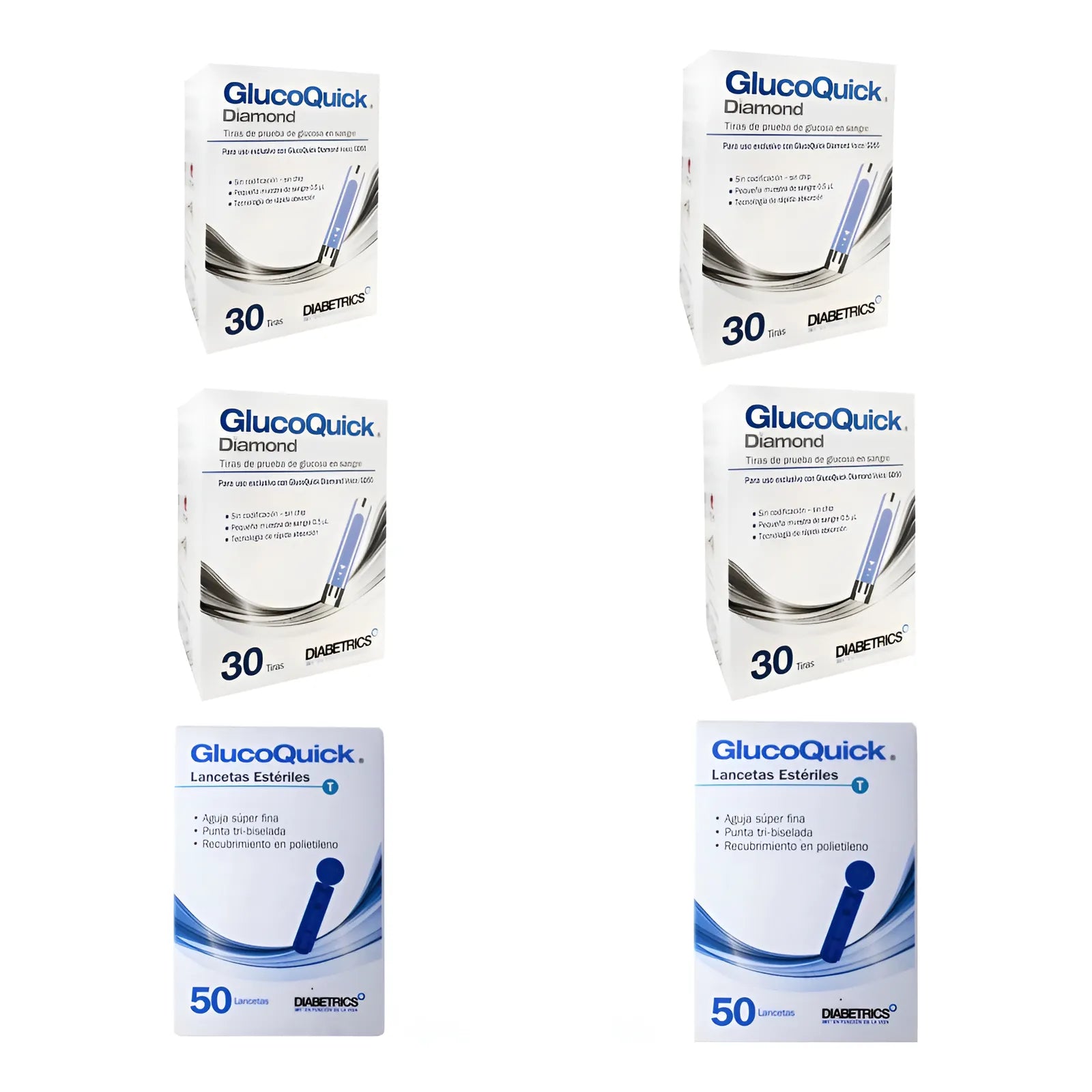 Tirillas GlucoQuick GD50 + 100 Lancetas Sistema Control Glucosa Precis ...
