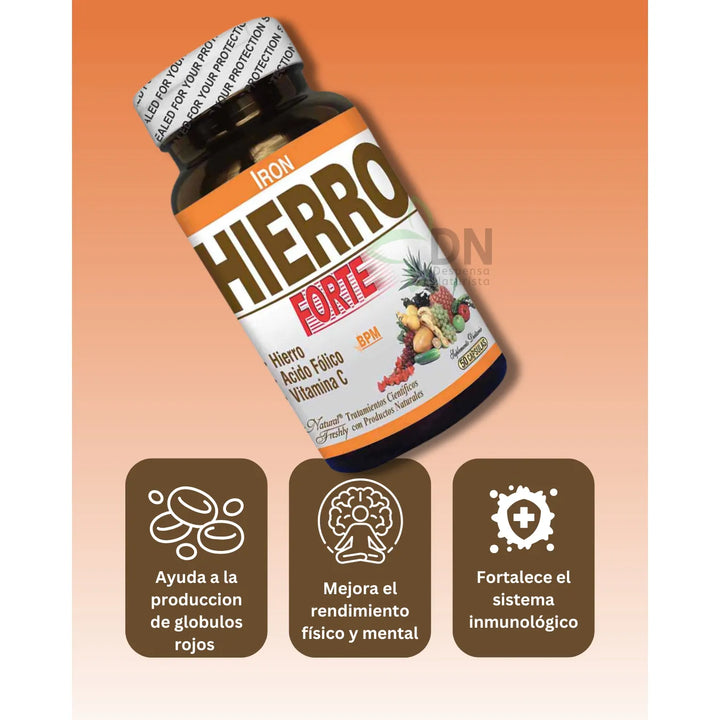 Iron Hierro Forte Suplemento x50 Cápsulas Blandas Natural Freshly Con ...