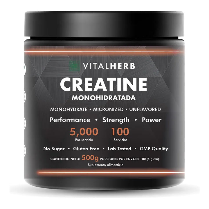 Creatina Monohidratada Vitalherb 500g Pack X2 + Regalo Omega 3 Sin Sab ...