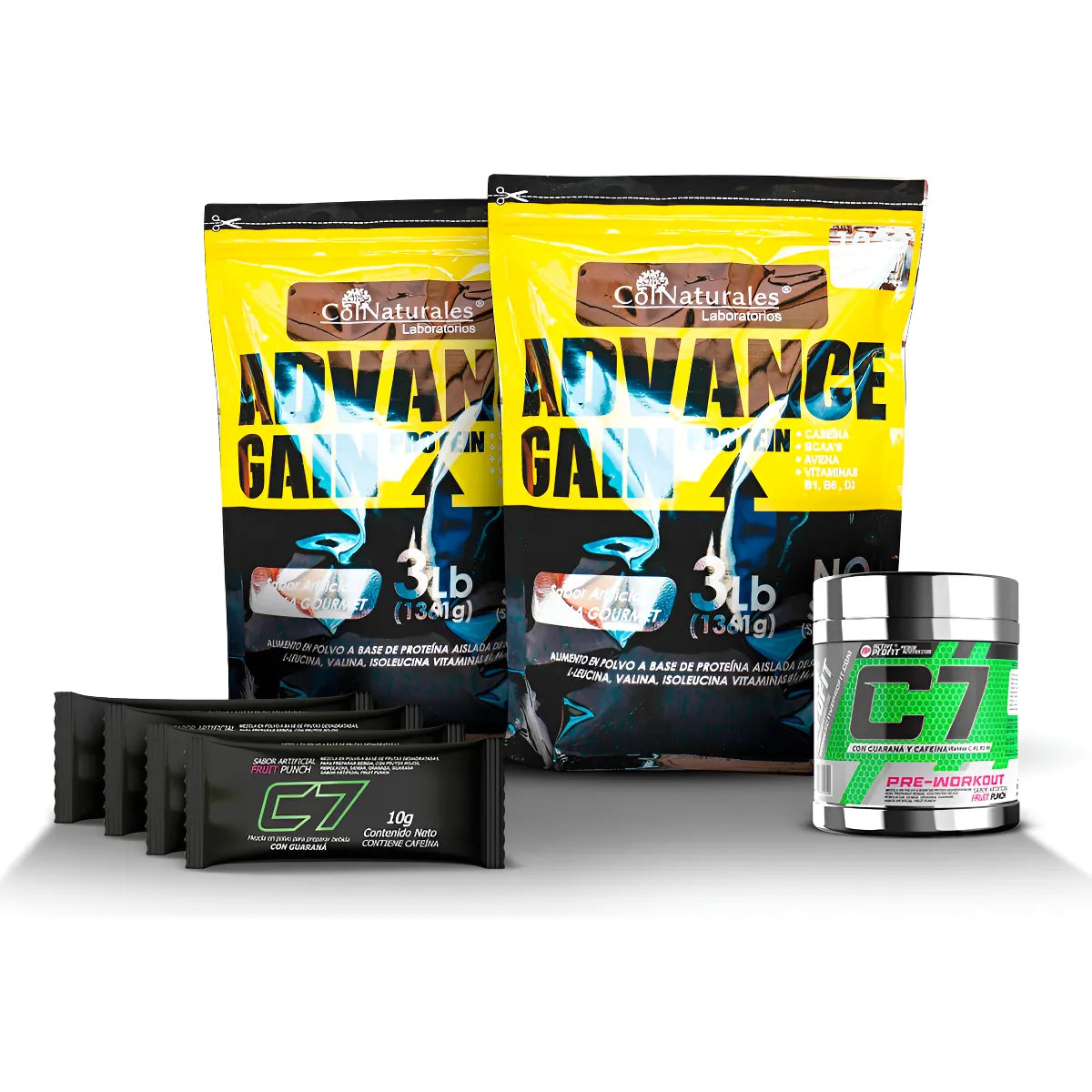 Proteina Advance Gain 6lb Preworkout Vainilla Combo Musculo Energia ...