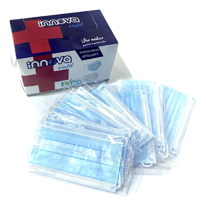Caja De Tapabocas Termosellado X 50 Unidades Innova Health Quirúrgico ...