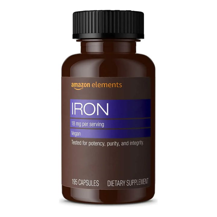 Amazon Elements Hierro 18 Mg 195 Cápsulas Apoya Glóbulos Rojos Vegano ...