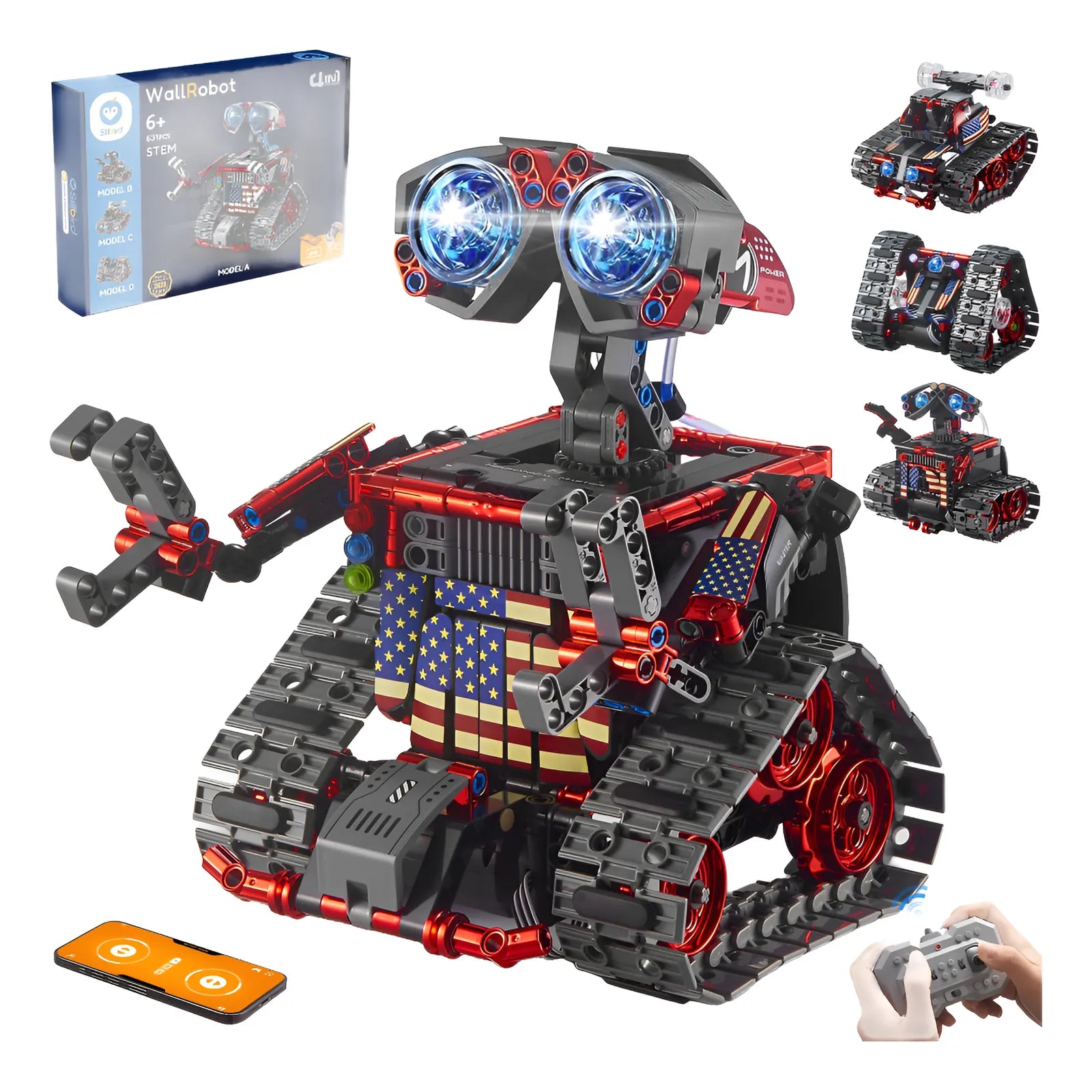 Kit Robot 4 En 1 Programable Con App Luces LED STEM 560 Piezas ...