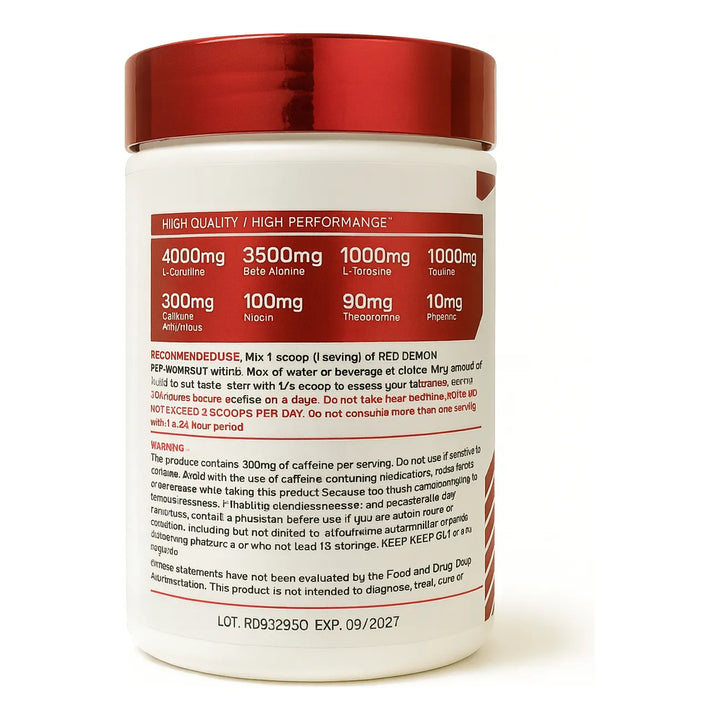 Red Demon Pre Workout Natural Red Force Suplemento Deportivo Energía Y ...