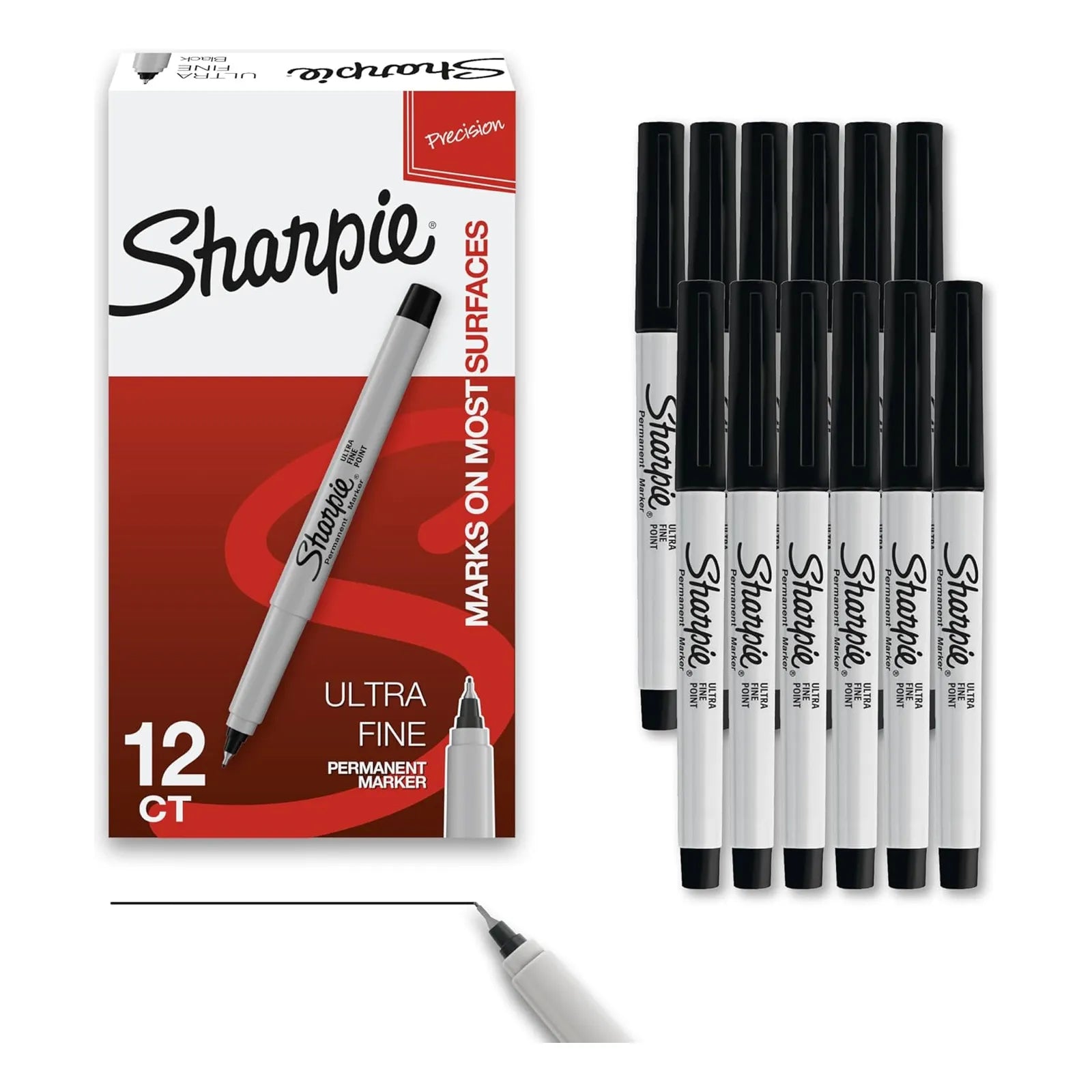 Sharpie Punta Ultrafina Marcadores Permanentes X 12 Und Precisión Y Du ...