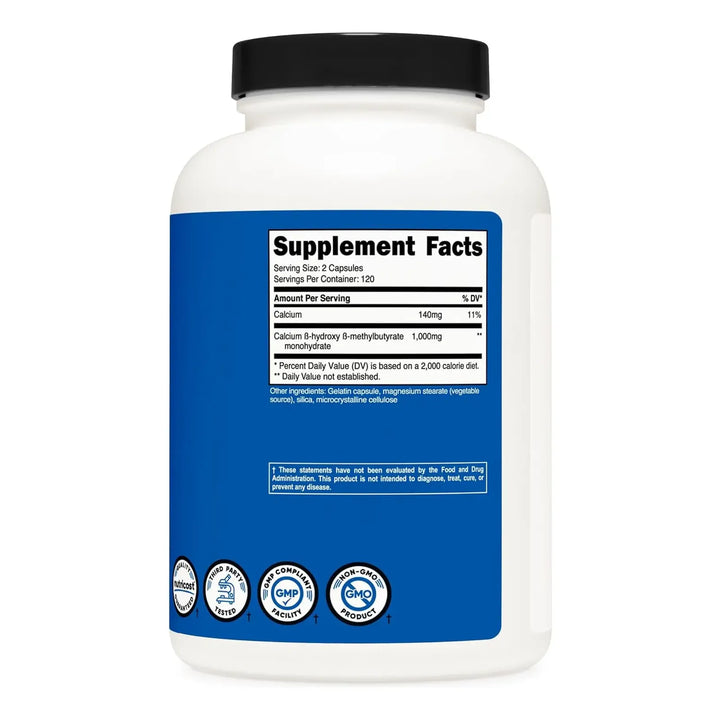 Suplemento Hmb 1000 Mg 240 Cápsulas Nutricost Para Masa Muscular ...