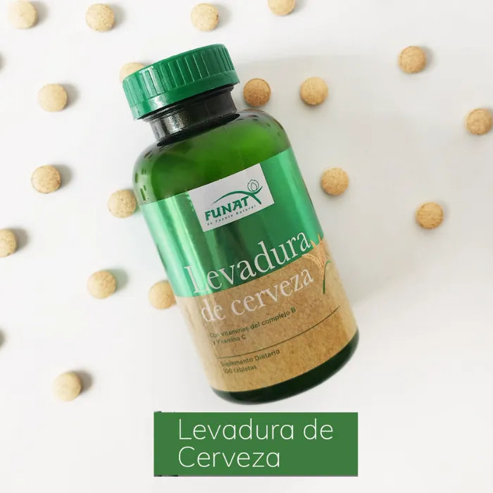 Levadura De Cerveza Funat Sin Sabor 100 Tabletas Suplemento Natural Vi ...