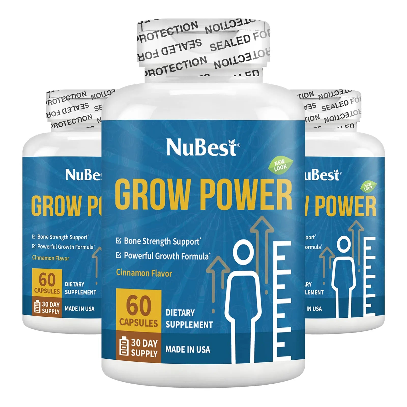 Grow Power Suplemento De Altura Con Calcio Nano Y Vitamina D3 Para Ado ...