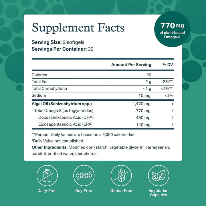 Omega 3 De Algas Marinas Youtheory Con Epa Y Dha Para Salud Cerebral V ...