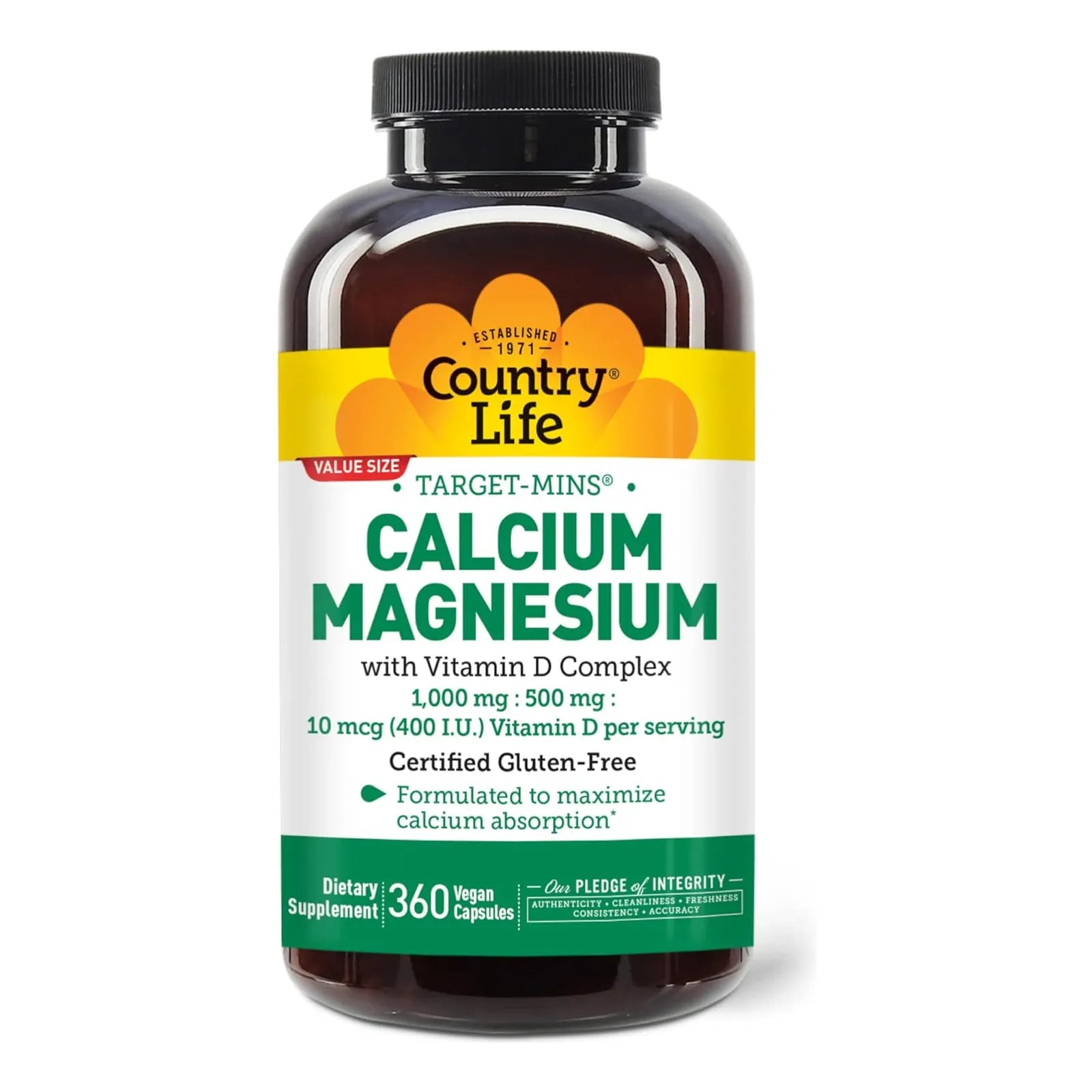 Country Life Calcio Magnesio Con Vitamina D Complex 460 Caps Suplement ...