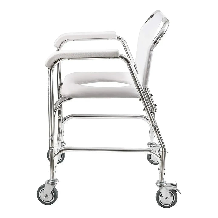 Silla De Ducha Con Ruedas DMI Blanca 3 En 1 Asiento Acolchado Y Reposa ...